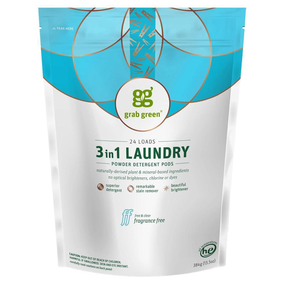Grab Green - 'Fragrance Free' Laundry Powder Detergent Pods (24CT ...